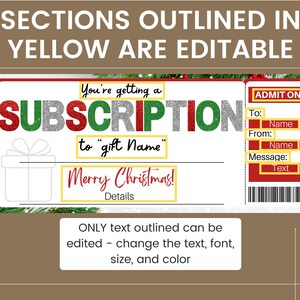 Subscription Gift Certificate. Subscription Box Gift Ticket ...