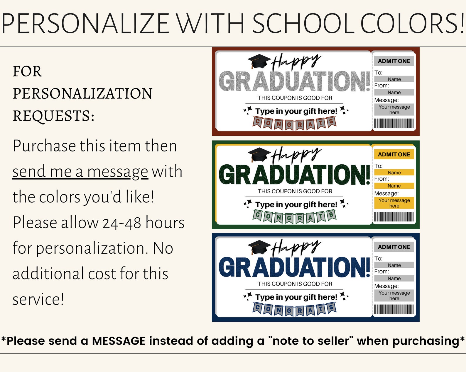 Printable Graduation Coupon. Graduation Gifts. Editable | Etsy