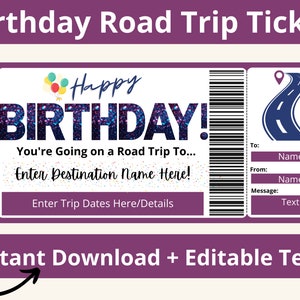 Road Trip Ticket. Road Trip Voucher. Road Trip Gifts. Birthday Boarding ...
