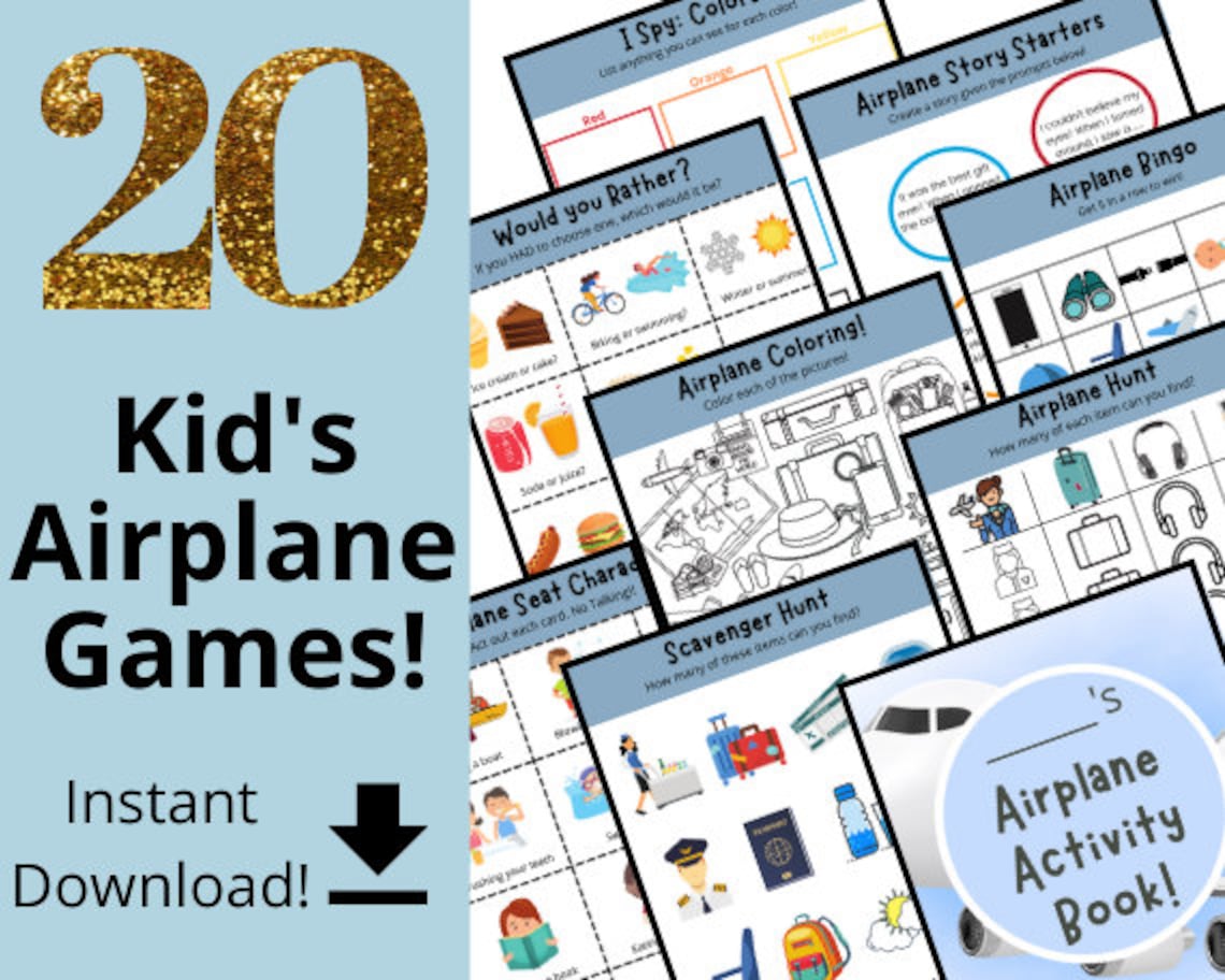 Airplane Activities for Kids. Airplane Activity Kit. Airplane - Etsy