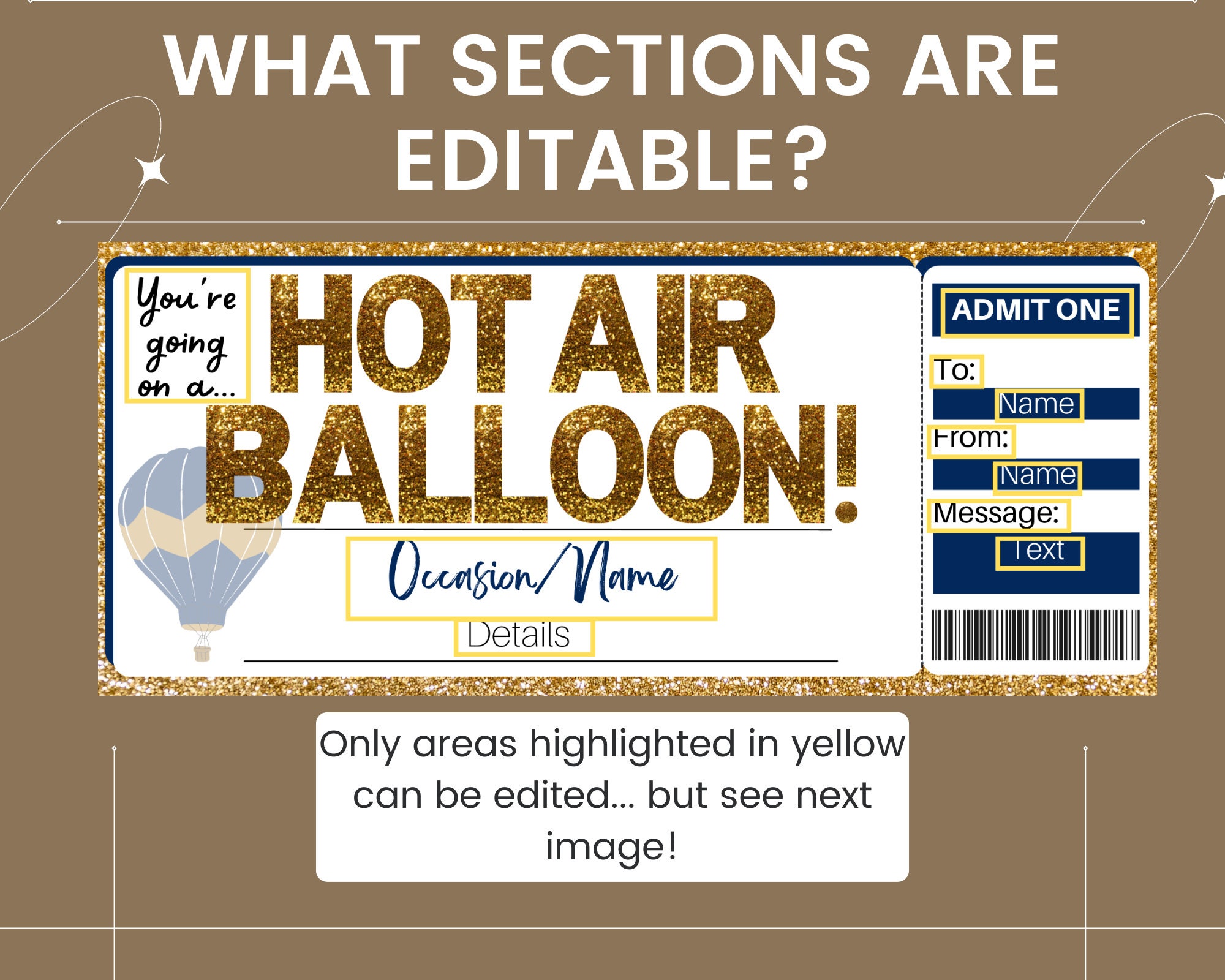 Hot Air Balloon Gift. Hot Air Balloon Ticket. Hot Air Balloon - Etsy
