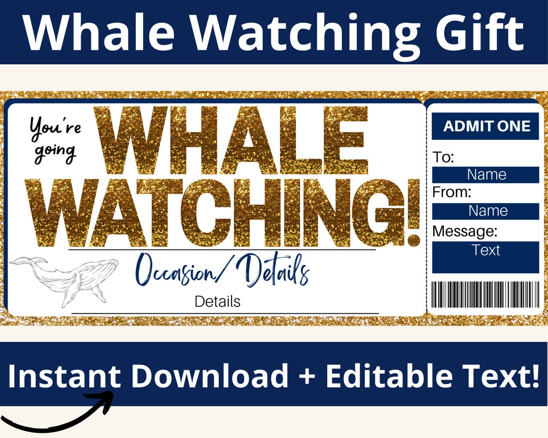 Whale Watching Gift. Whale Watching Gift Certificate. Whale Watching ...