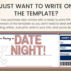 Date Night Coupon Template. Date Night Tickets. Date Coupons. Date ...