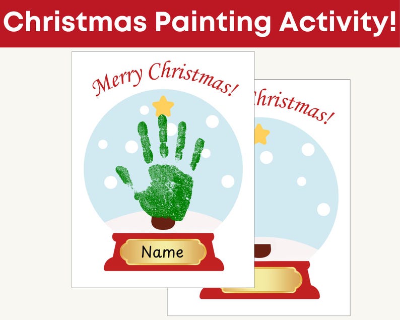 Snowglobe Handprint. Christmas Handprint Craft. Christmas Handprint Art ...