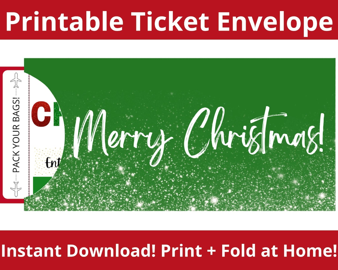 Ticket Envelope. Printable Envelope Template. Christmas Envelope ...