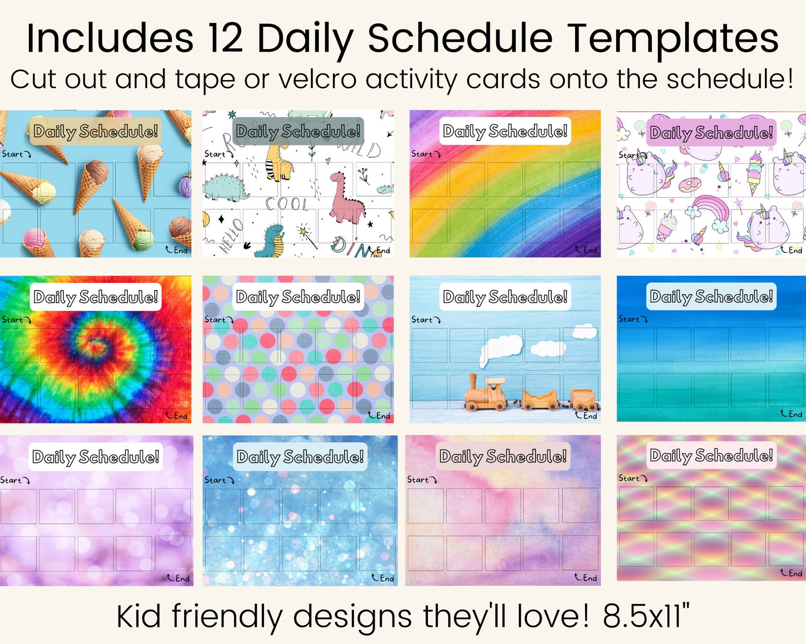 Daily Routine Chart. Printable Daily Routine Cards. Childrens - Etsy