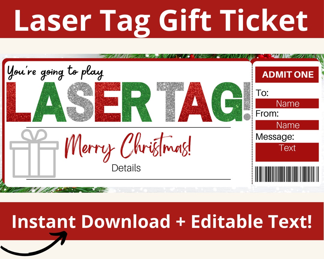 Laser Tag Gift Certificate. Laser Tag Ticket. Laser Tag Invitation ...