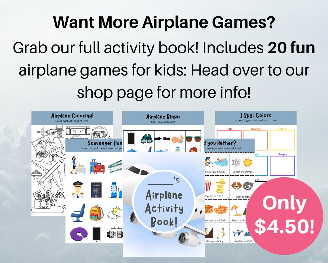 Airplane Activities for Kids. Airplane Activity Kit. Airplane - Etsy