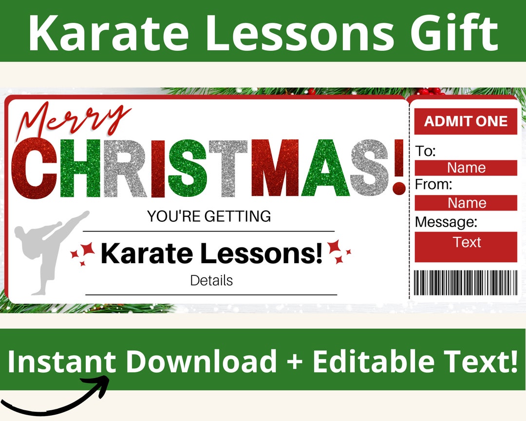 Karate Lessons Gift Certificate. Karate Class Ticket. Karate Class Gift ...