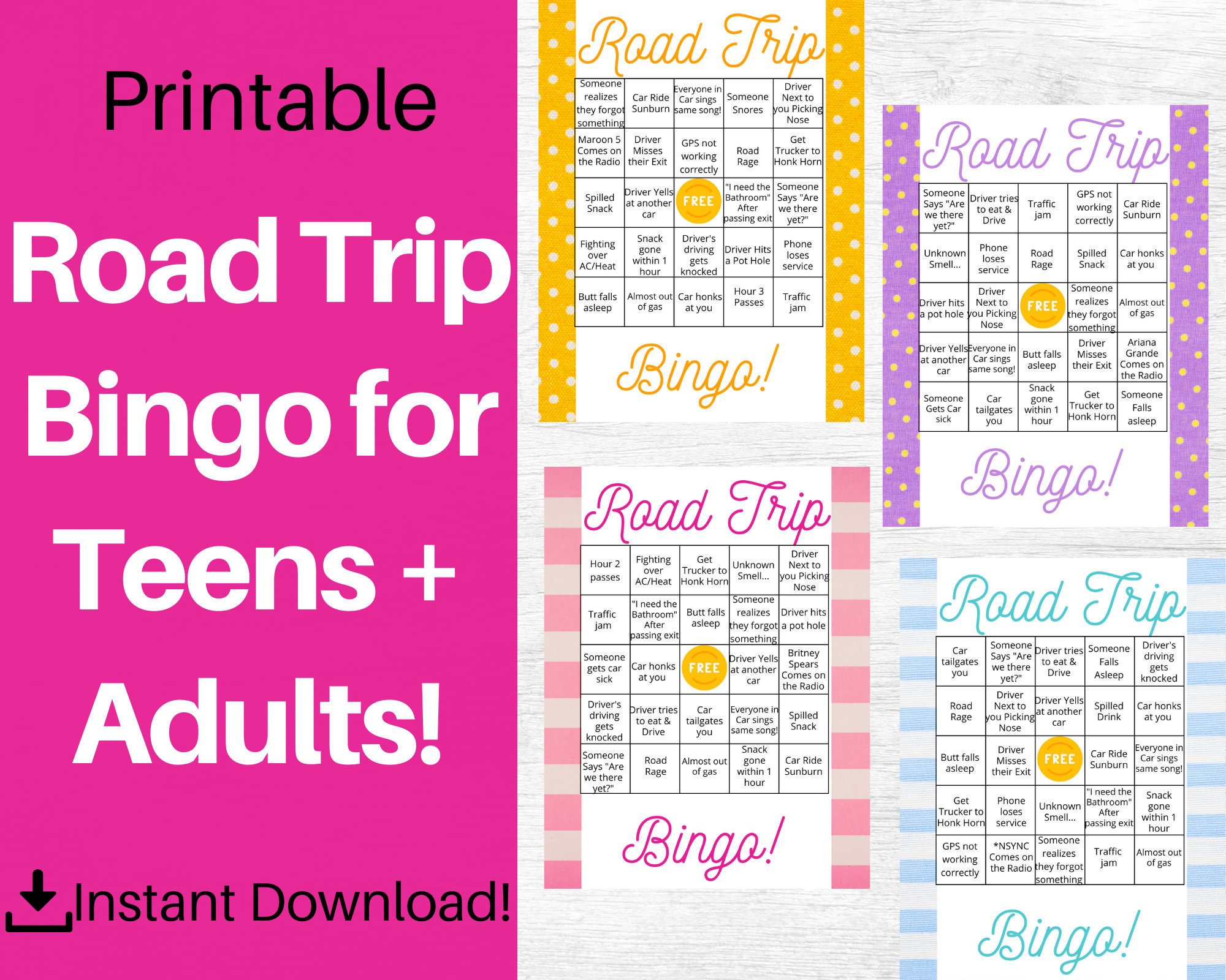 Road Trip Bingo. Road Trip Games. Road Trip Activities. Road Trip