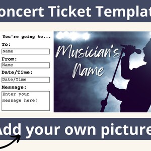 Concert Ticket Template. Concert Ticket Gift. Birthday Concert Ticket ...