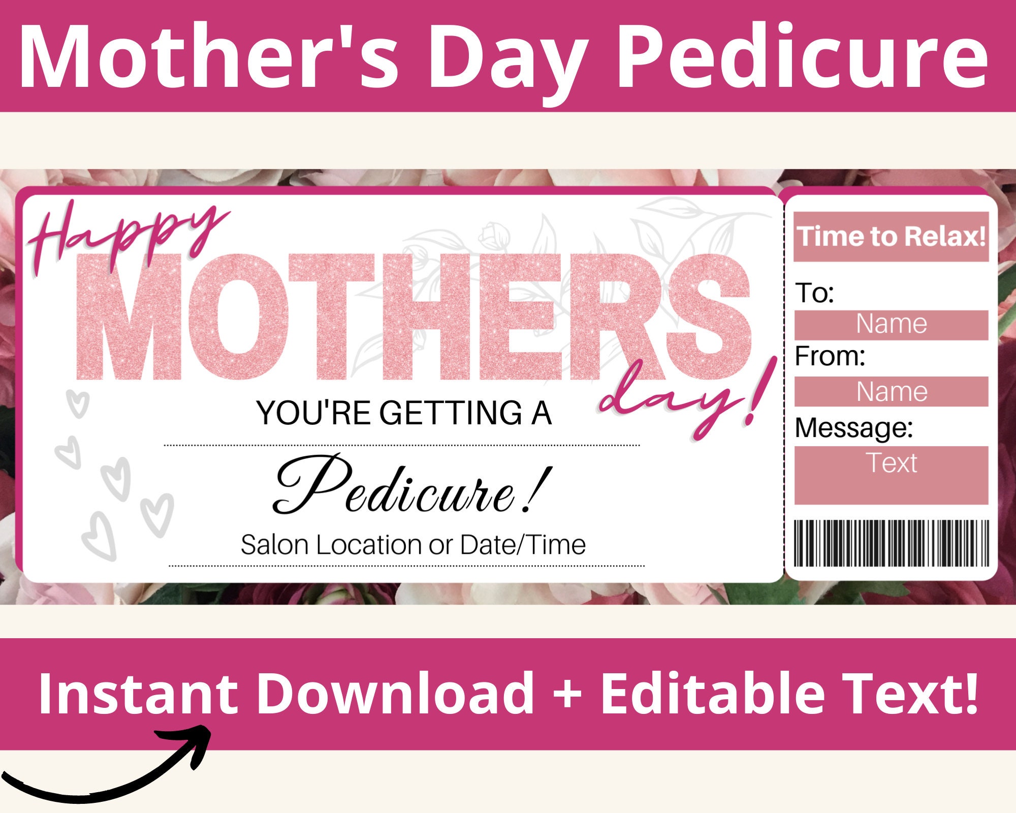 Pedicure Gift Certificate. Pedicure Gift Card. Salon Gift - Etsy