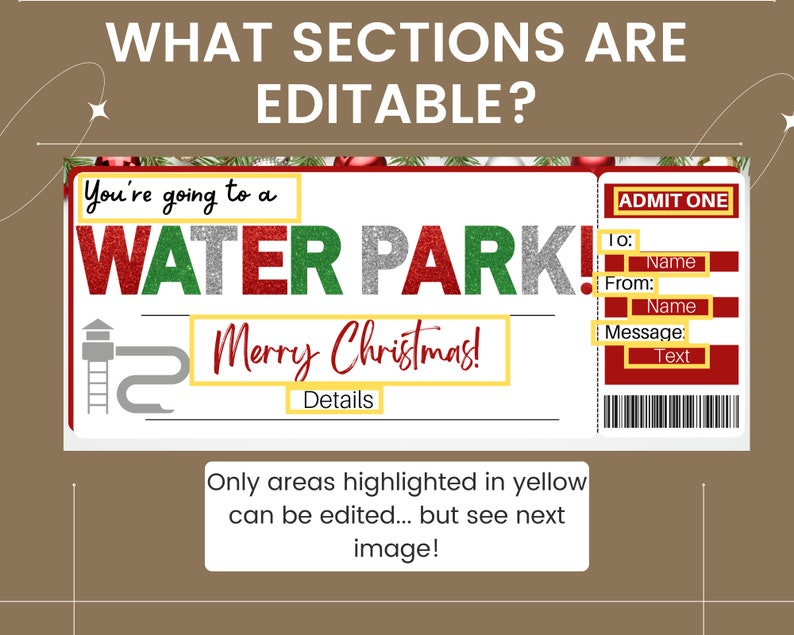 Water Park Ticket. Water Park Gift Certificate. Waterpark - Etsy