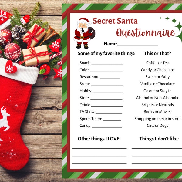 Secret Santa Tags - Etsy