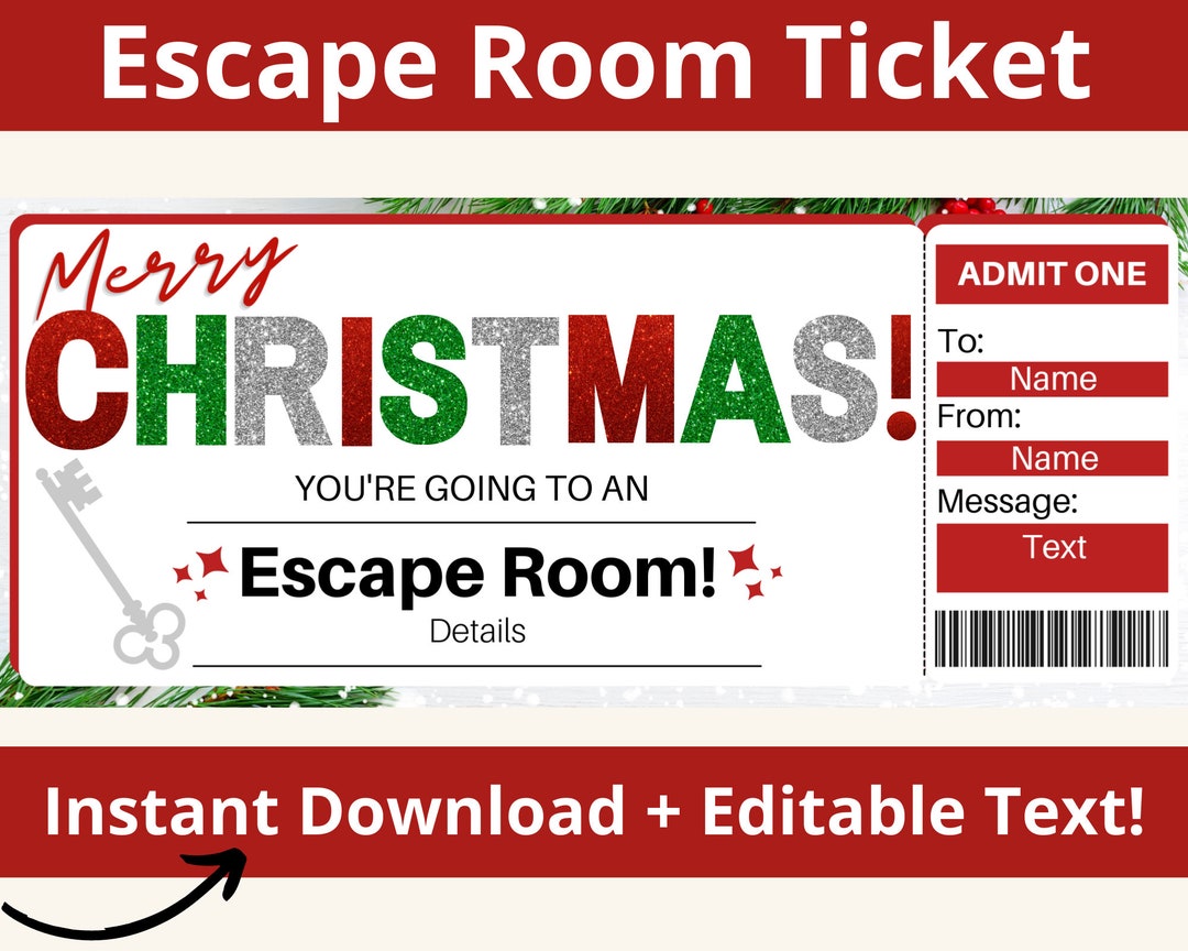 Escape Room Gift. Escape Room Ticket. Escape Room Invitation. - Etsy