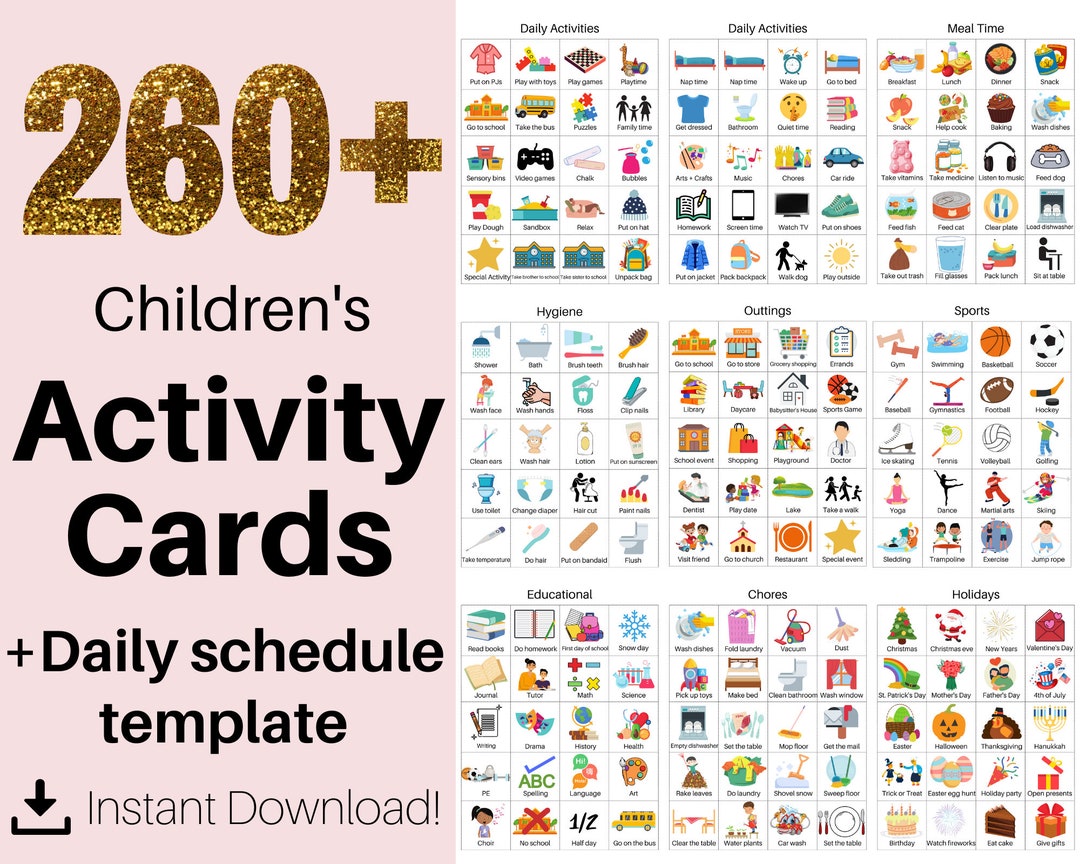 Daily Routine Chart. Printable Daily Routine Cards. Childrens Schedule ...