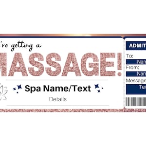 Massage Gift Certificate. Massage Ticket. Massage Coupon. Massage ...