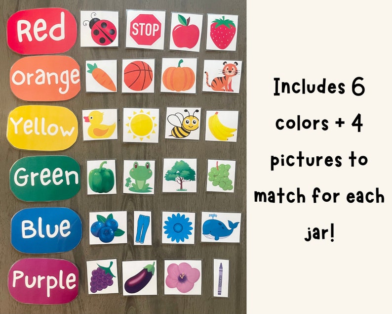 Color Matching Printable. Color Sorting Activities. Toddler - Etsy
