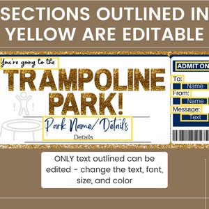 Trampoline Park Ticket. Trampoline Park Invitation. Trampoline Park ...