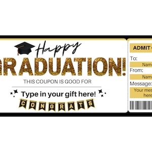 Printable Graduation Coupon. Graduation Gifts. Editable Coupons ...