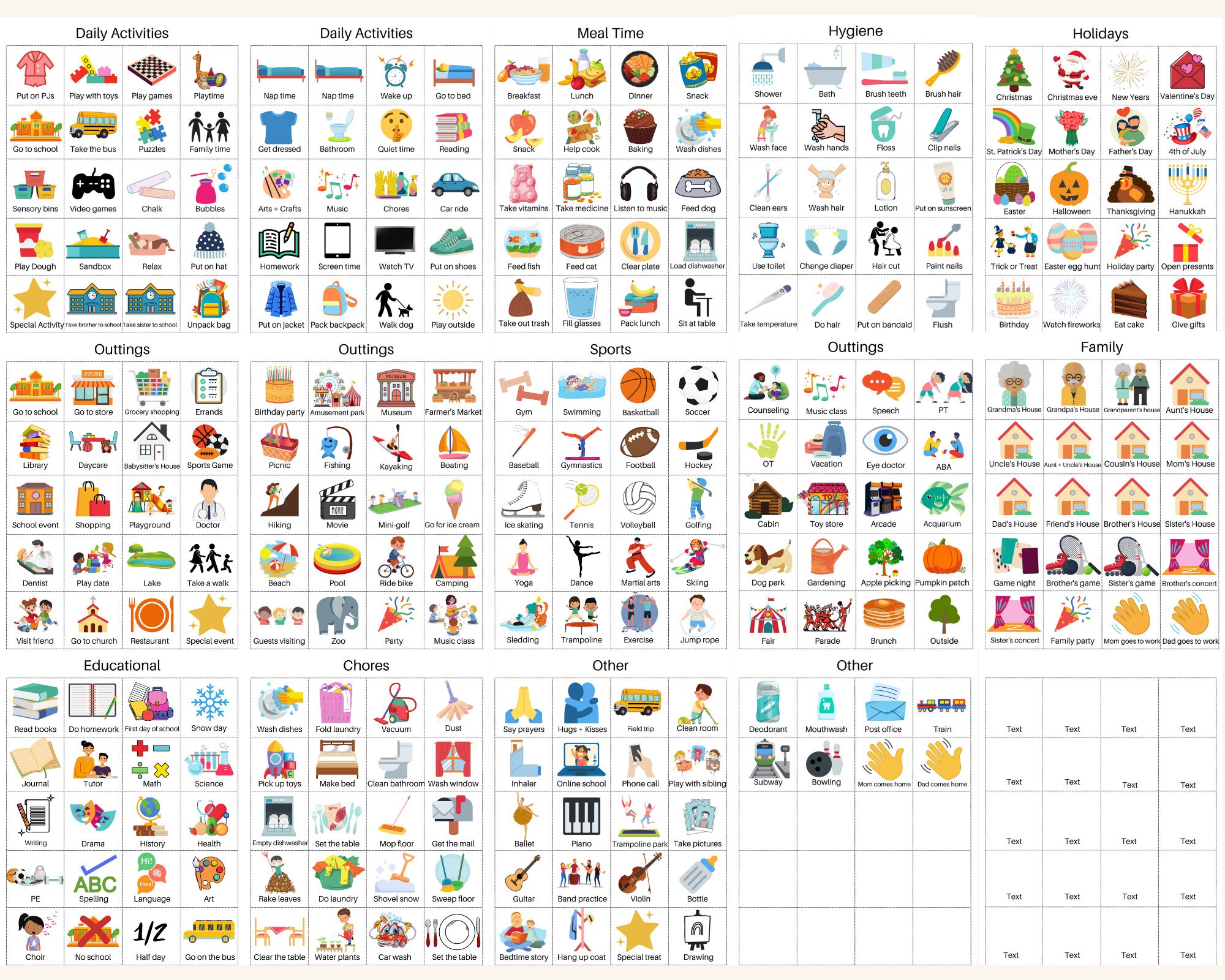 Daily Routine Chart. Printable Daily Routine Cards. Childrens - Etsy