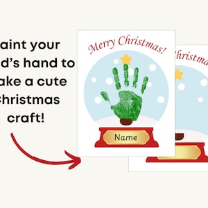 Snowglobe Handprint. Christmas Handprint Craft. Christmas Handprint Art ...