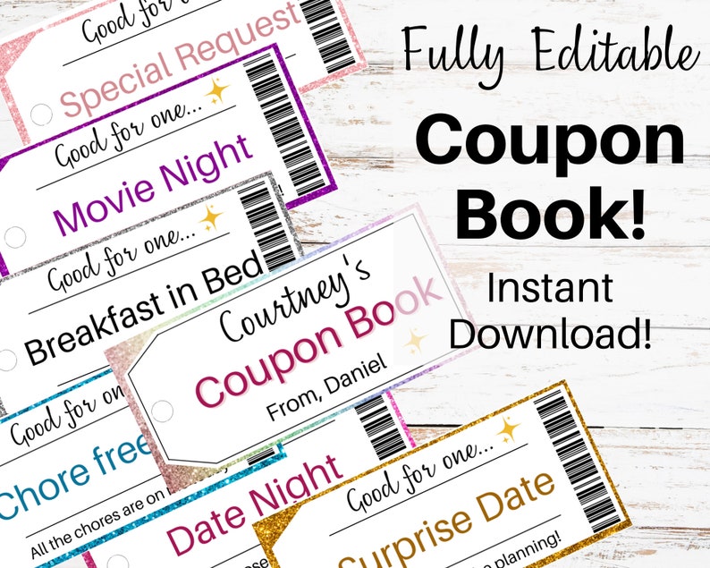 Coupon Book Template. Printable Coupon Book. Editable Coupon Book ...