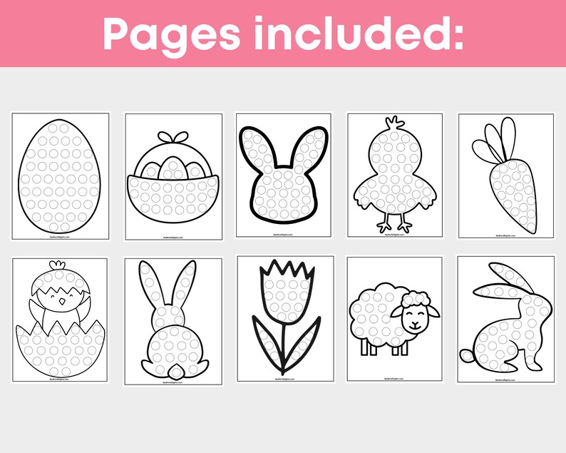 Easter Dot Marker Pages Printable, Do a Dot Activity Sheets, Easter ...