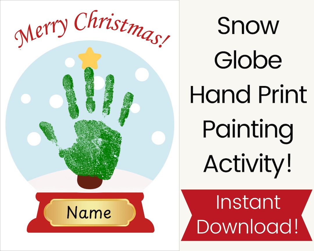 Snowglobe Handprint. Christmas Handprint Craft. Christmas Handprint Art ...