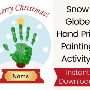 Snowglobe Handprint. Christmas Handprint Craft. Christmas Handprint Art ...