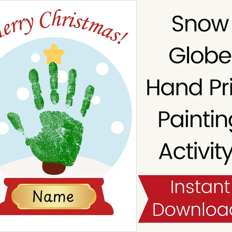 Handprint Snowglobe - Etsy