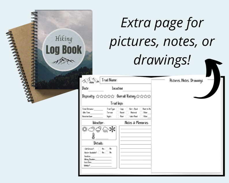 Hiking Log. Hiking Log Book. Hiking Tracker. Trail Log. Hiking - Etsy