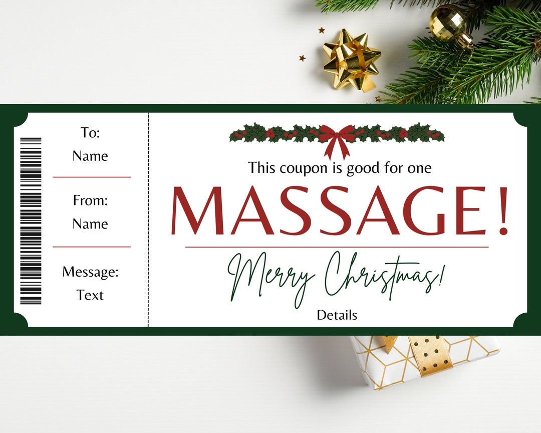 Massage Gift Certificate. Massage Gift Card. Massage Gift. Massage ...