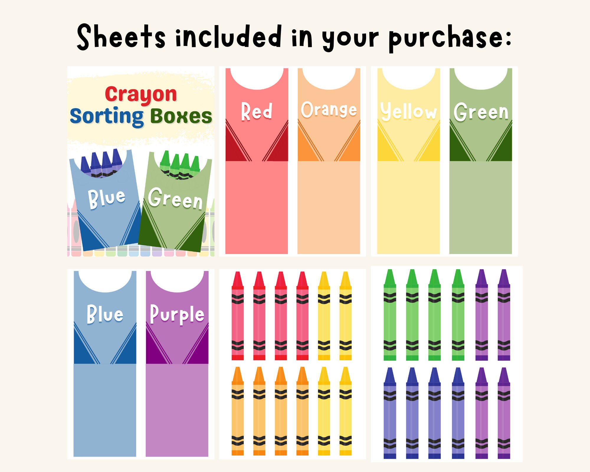Color Sorting Printable, Color Matching Activity for Toddlers ...