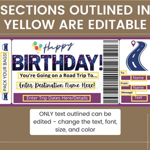Road Trip Ticket. Road Trip Voucher. Road Trip Gifts. Birthday Boarding ...