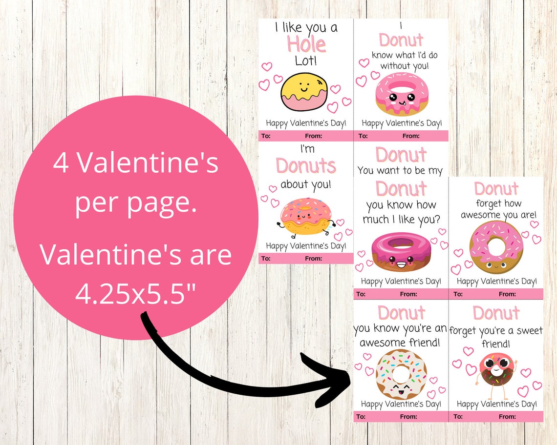 Donut Valentine Cards. Donut Valentine's Day. Donut Valentines ...