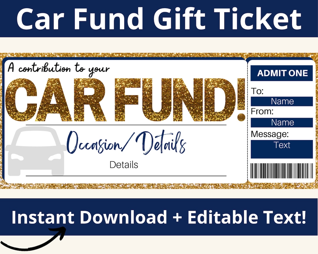 Car Fund Gift Certificate. New Car Gift. Car Fund Voucher. Car Fund ...