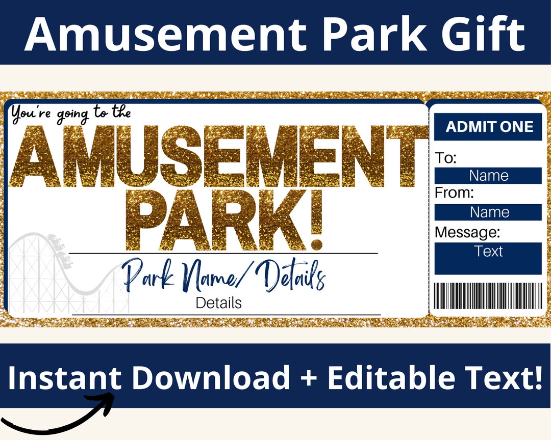 Amusement Park Ticket. Amusement Park Party Invitation. Amusement Park ...