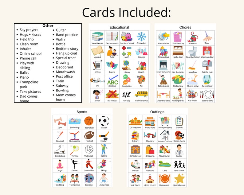 Daily Routine Chart. Printable Daily Routine Cards. Childrens - Etsy