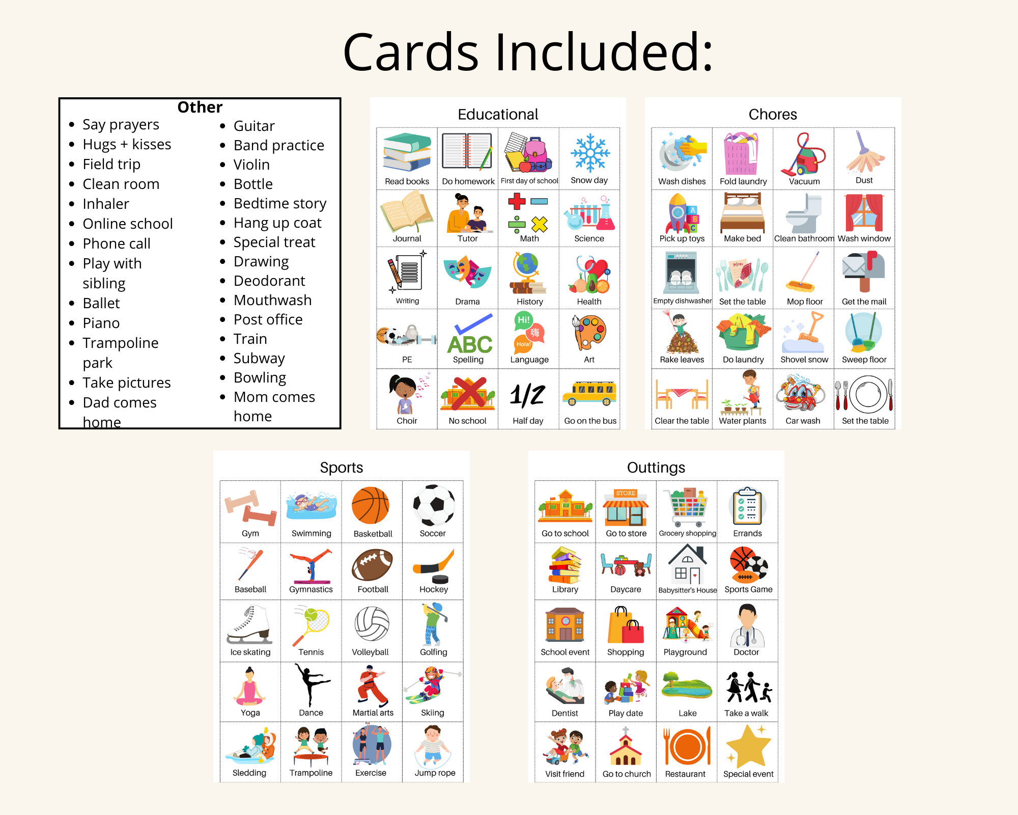Daily Routine Chart. Printable Daily Routine Cards. Childrens - Etsy