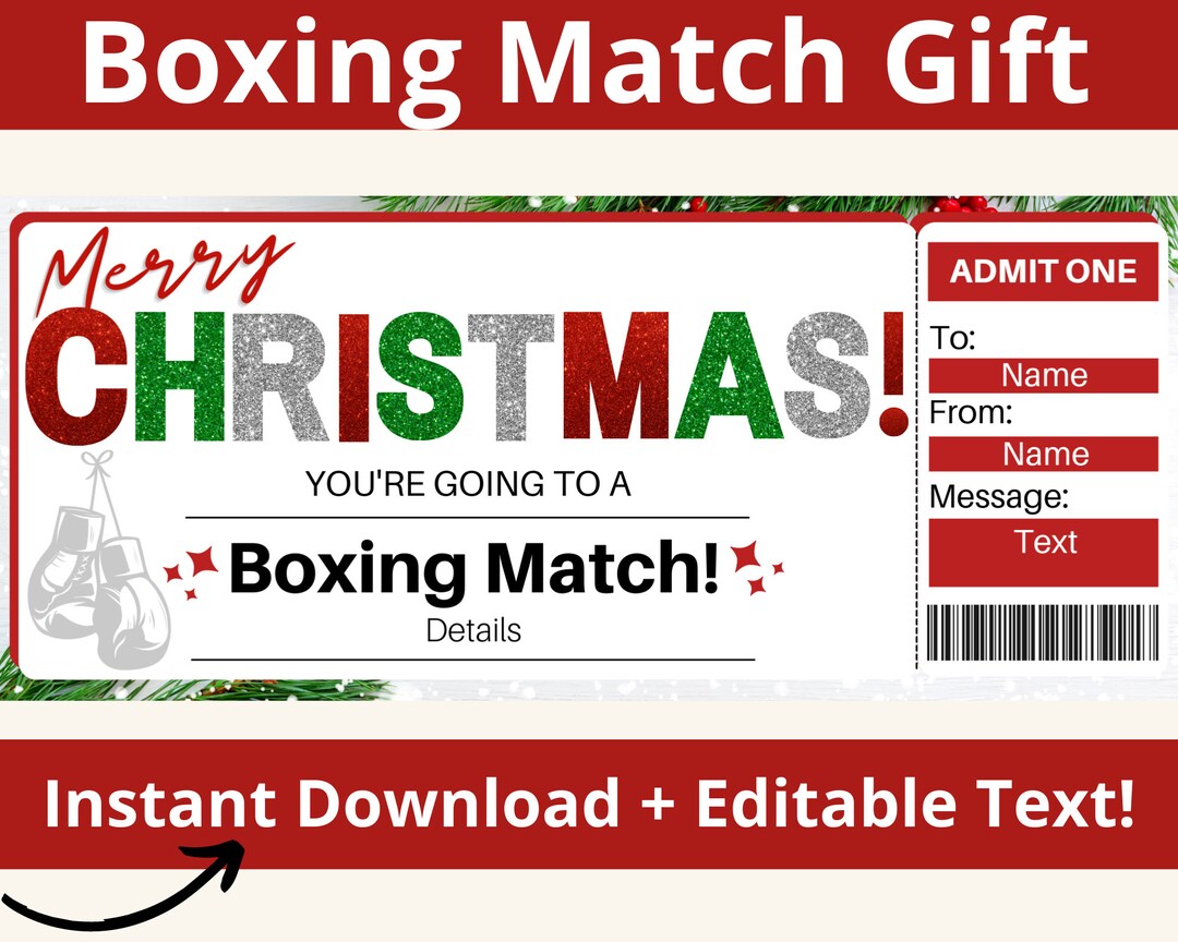 Boxing Ticket. Boxing Match Ticket. Boxing Match Gift. Boxing - Etsy
