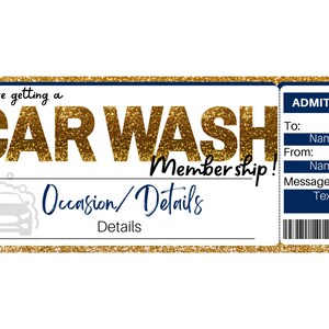 Car Wash Gift Certificate, Car Wash Ticket Template, Car Wash Coupon ...