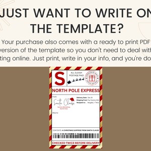 Santa Shipping Label. North Pole Mailing Label. Santa Mail Label. Elf ...