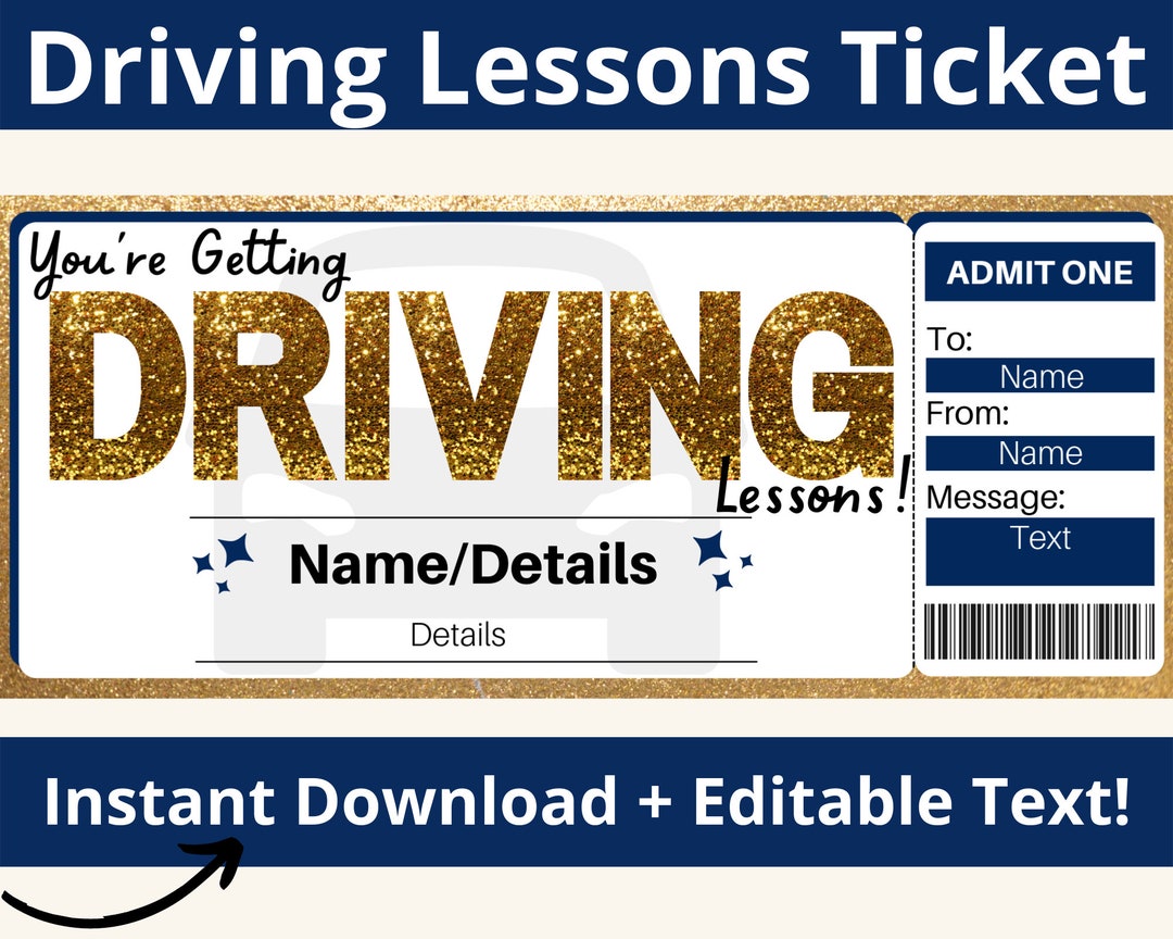 Driving Lesson Voucher. Driving Lessons. Driving License. - Etsy