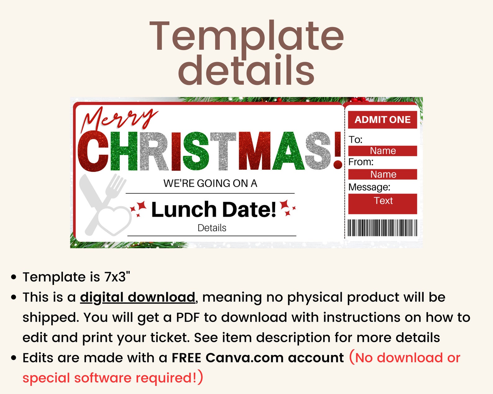 Lunch Date Ticket. Lunch Gift Card. Lunch Gift Certificate. Lunch ...