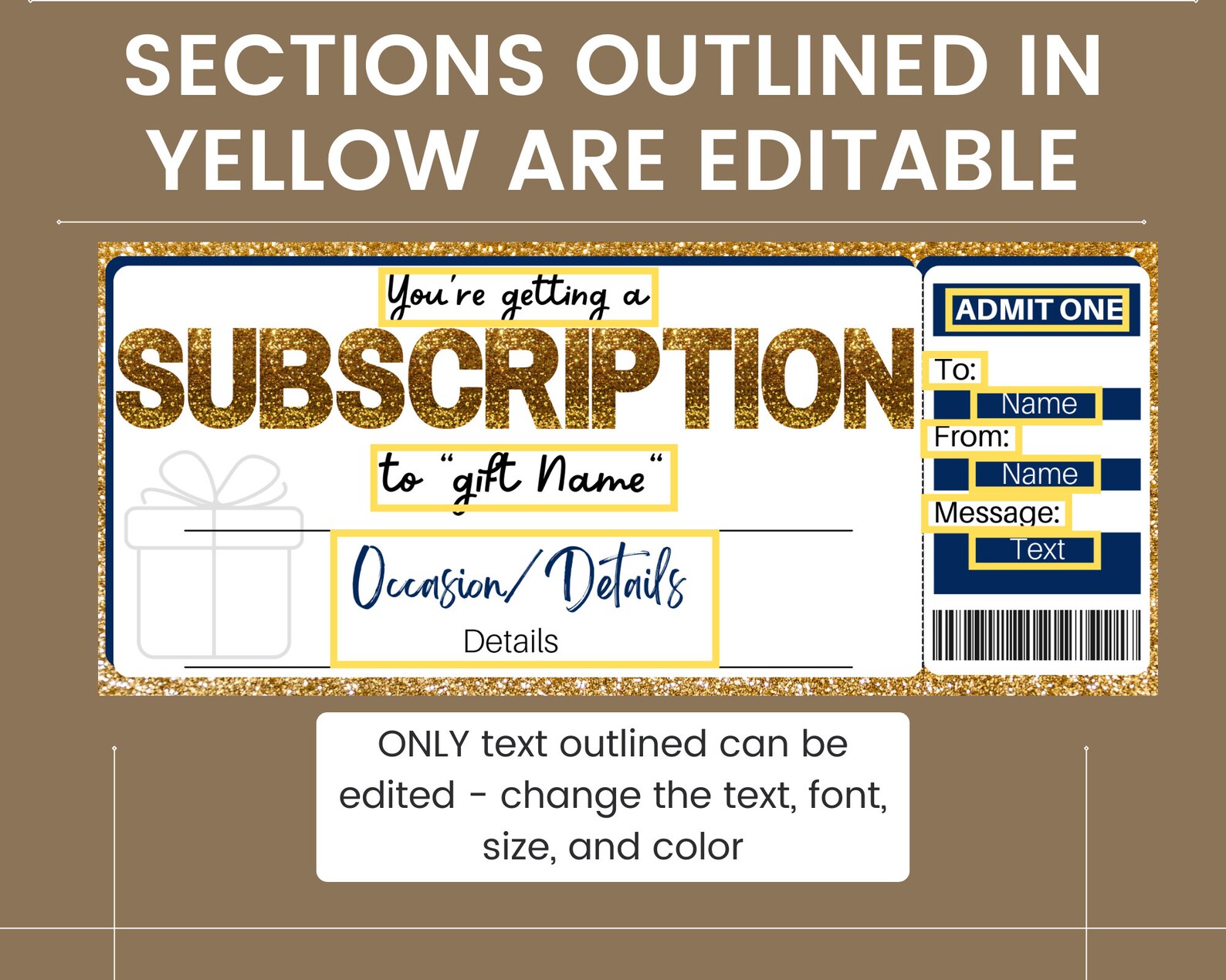 Subscription Gift Certificate. Subscription Box Gift Ticket ...