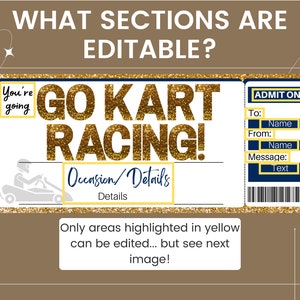 Go Kart Ticket. Go Karting Gift Certificate. Go Kart Racing - Etsy