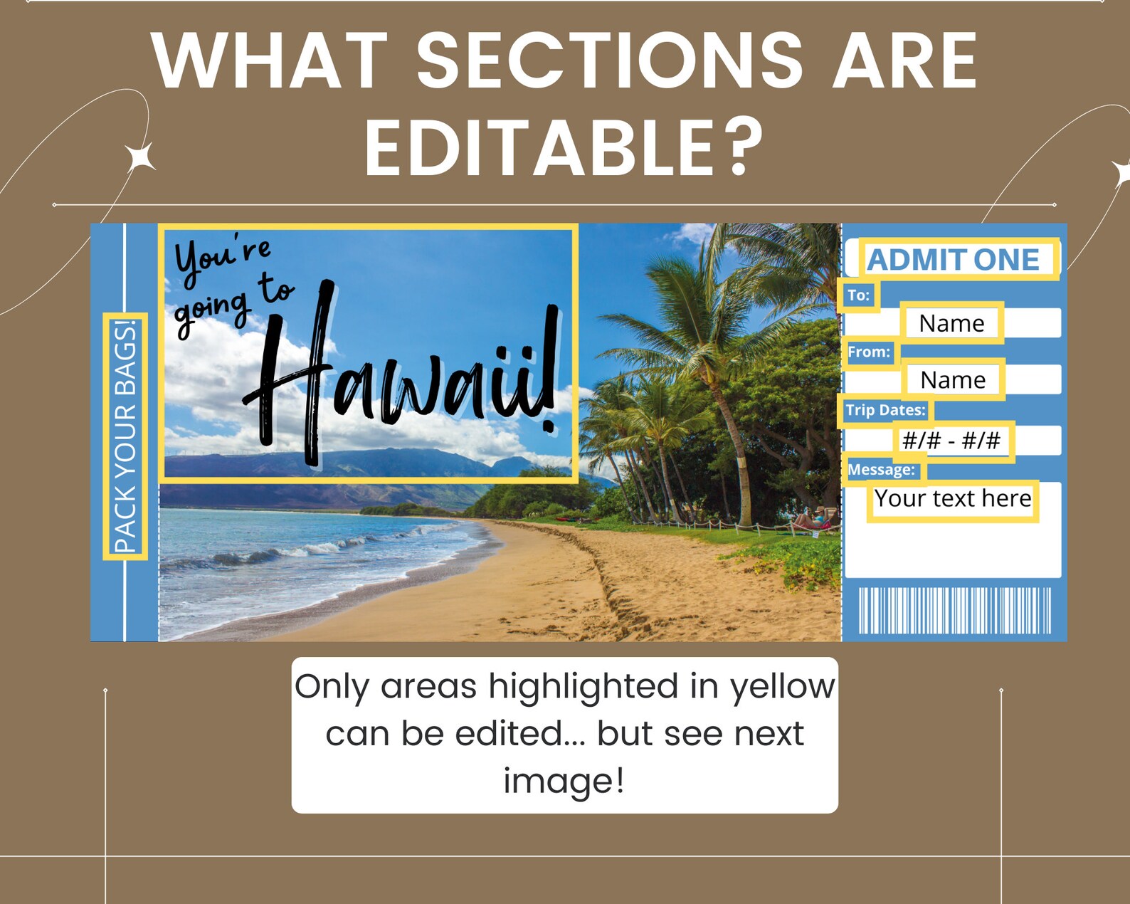 Hawaii Ticket. Hawaii Boarding Pass. Hawaii Trip Ticket. - Etsy