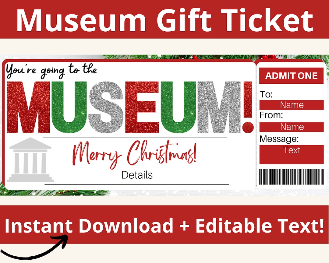 Museum Ticket Template. Museum Gift Certificate. Museum Coupon. Museum ...