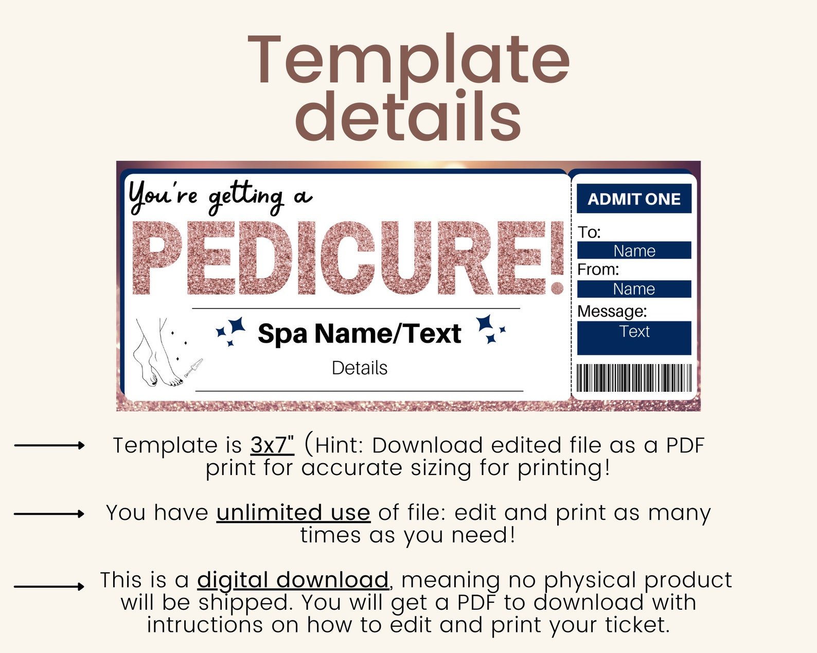 Pedicure Gift Certificate. Pedicure Gift Card. Salon Gift - Etsy